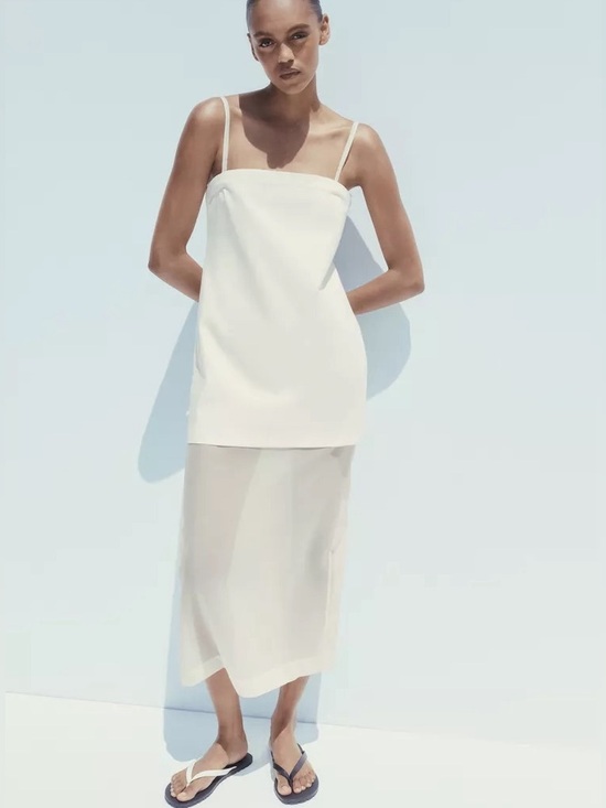 Zara | Dresses | Zara Organza Combination Midi Dress | Poshmark